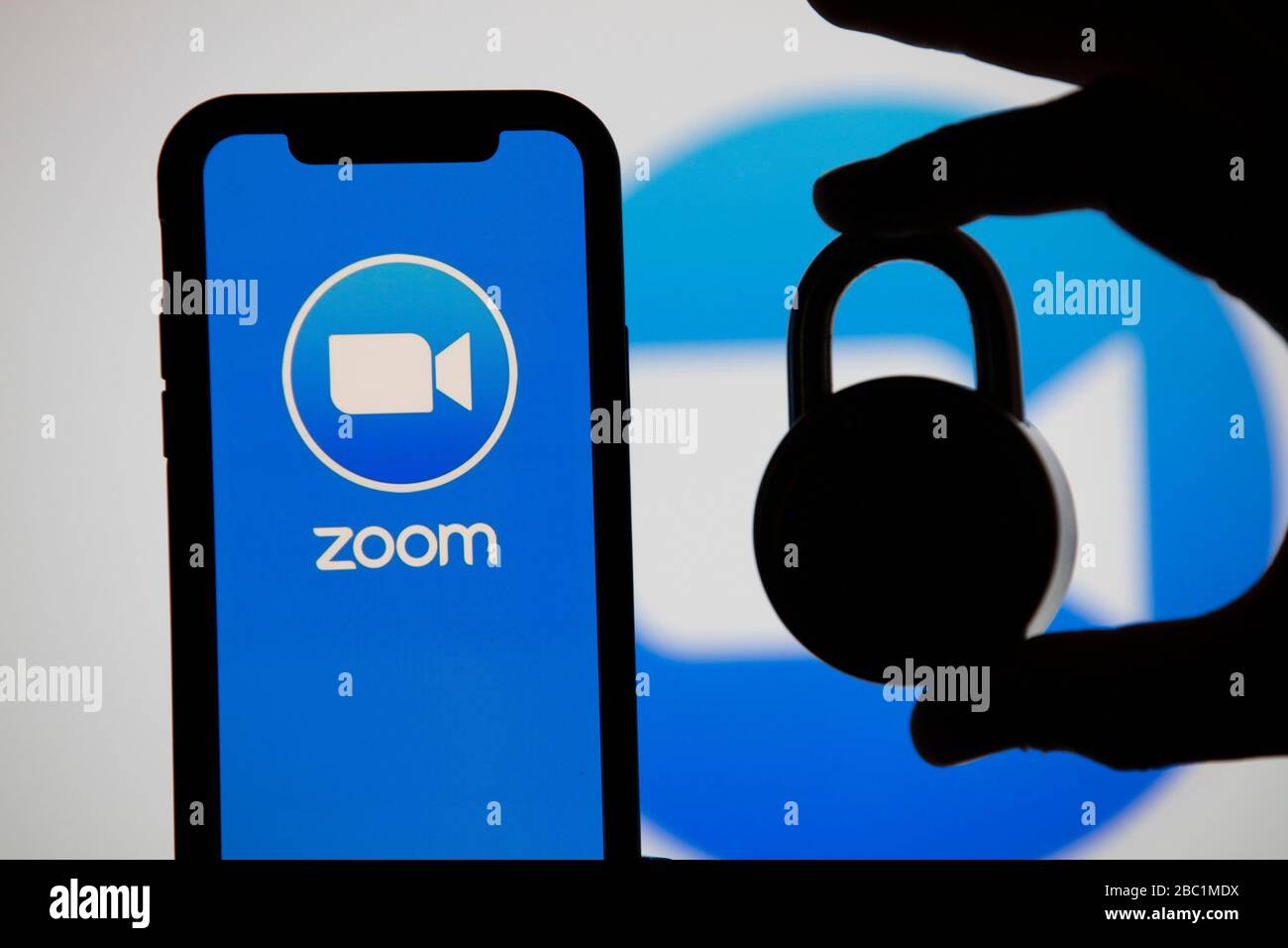 LONDON, UK - April 2nd 2020: Zoom video conference app icon on a mobile ...