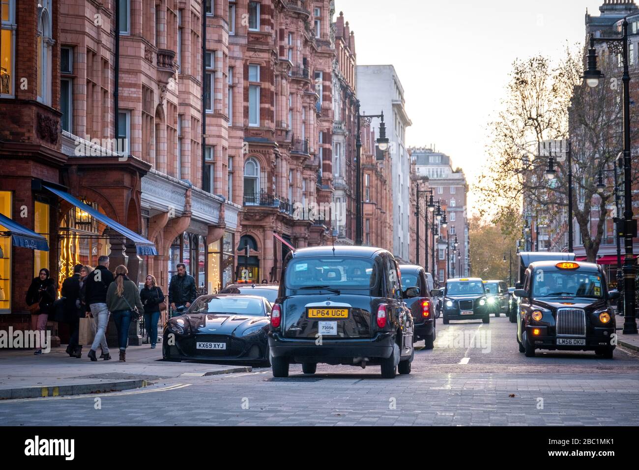 LONDON- Mount Street in Mayfair, a landmark Georgian street and luxury ...