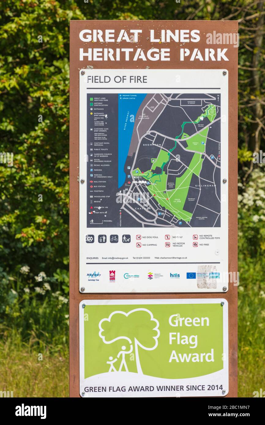 Maps of the Great Lines Heritage Park between Chatham and Gillingham in ...