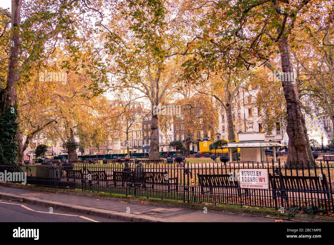 LONDON- NOVEMBER, 2019: Berkeley Square , a large town square in ...