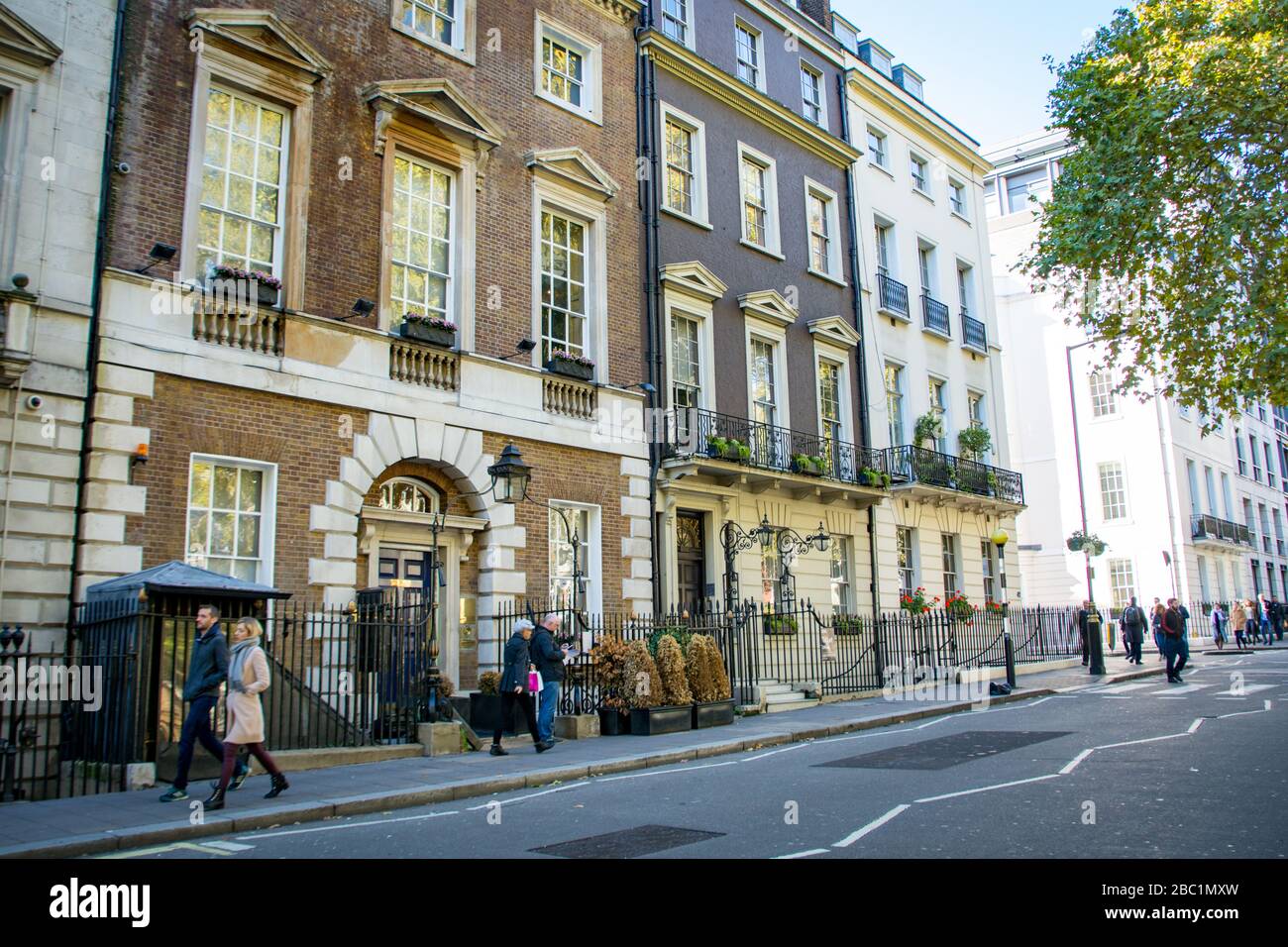 LONDON- Georgian properties on Berkeley Square, an upmarket area in ...
