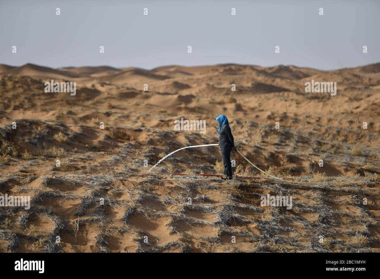 Alxa, China's Inner Mongolia Autonomous Region. 2nd Apr, 2020. A worker ...
