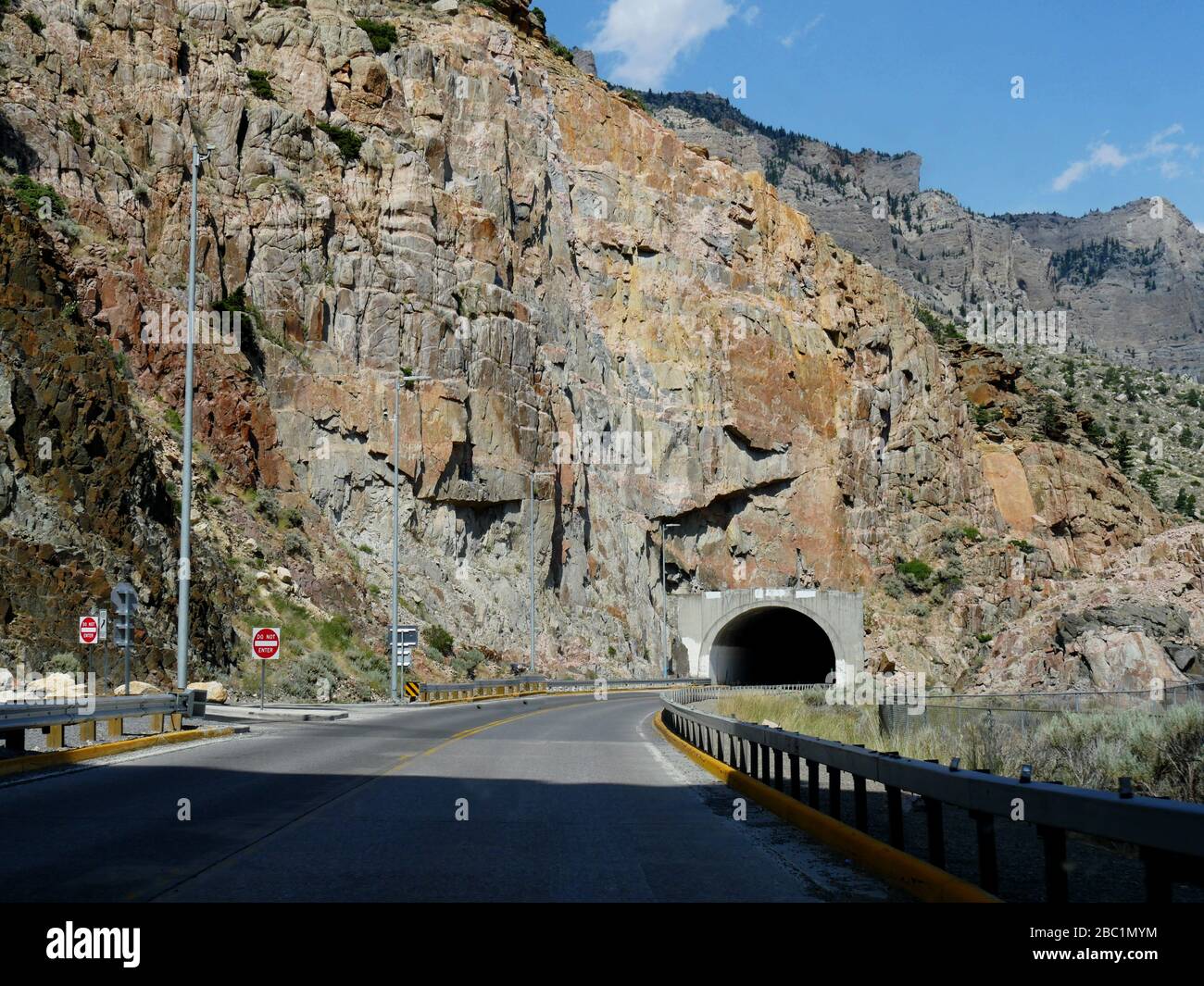 Impressive view of the entrance to the Shoshone Canyon tunnels next to ...
