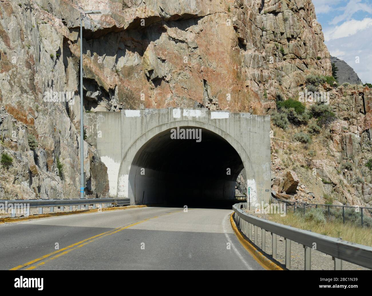 Entrance to the Shoshone Canyon tunnels next to the Buffalo Bill Dam in ...