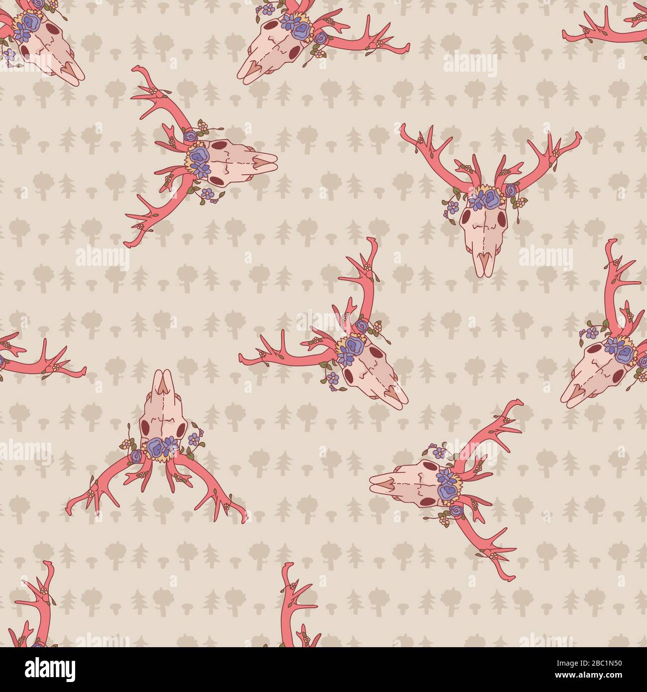 Fawn skull Stock Vector Images - Alamy