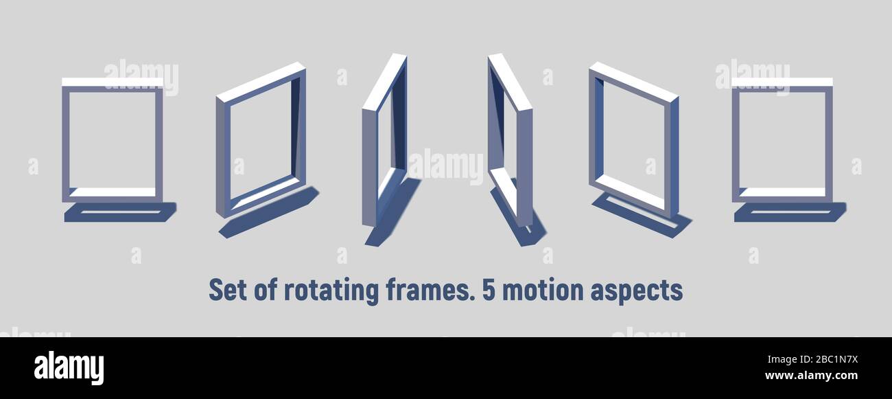 Isometric rectangular frame rotating for motion design Stock Vector ...