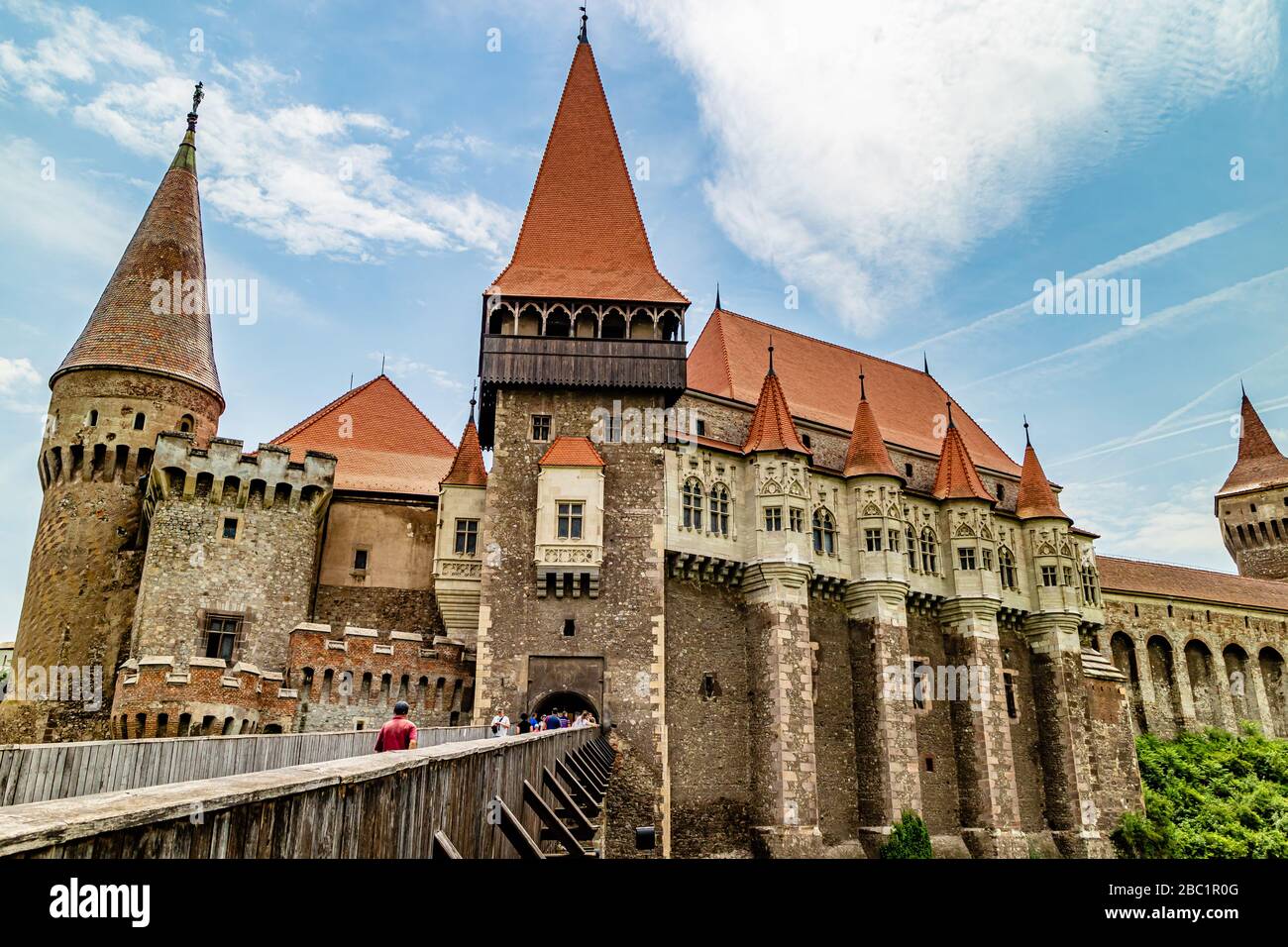 Corvin Castle, also known as Hunyadi or Hunedoara Castle, in Hunedoara ...