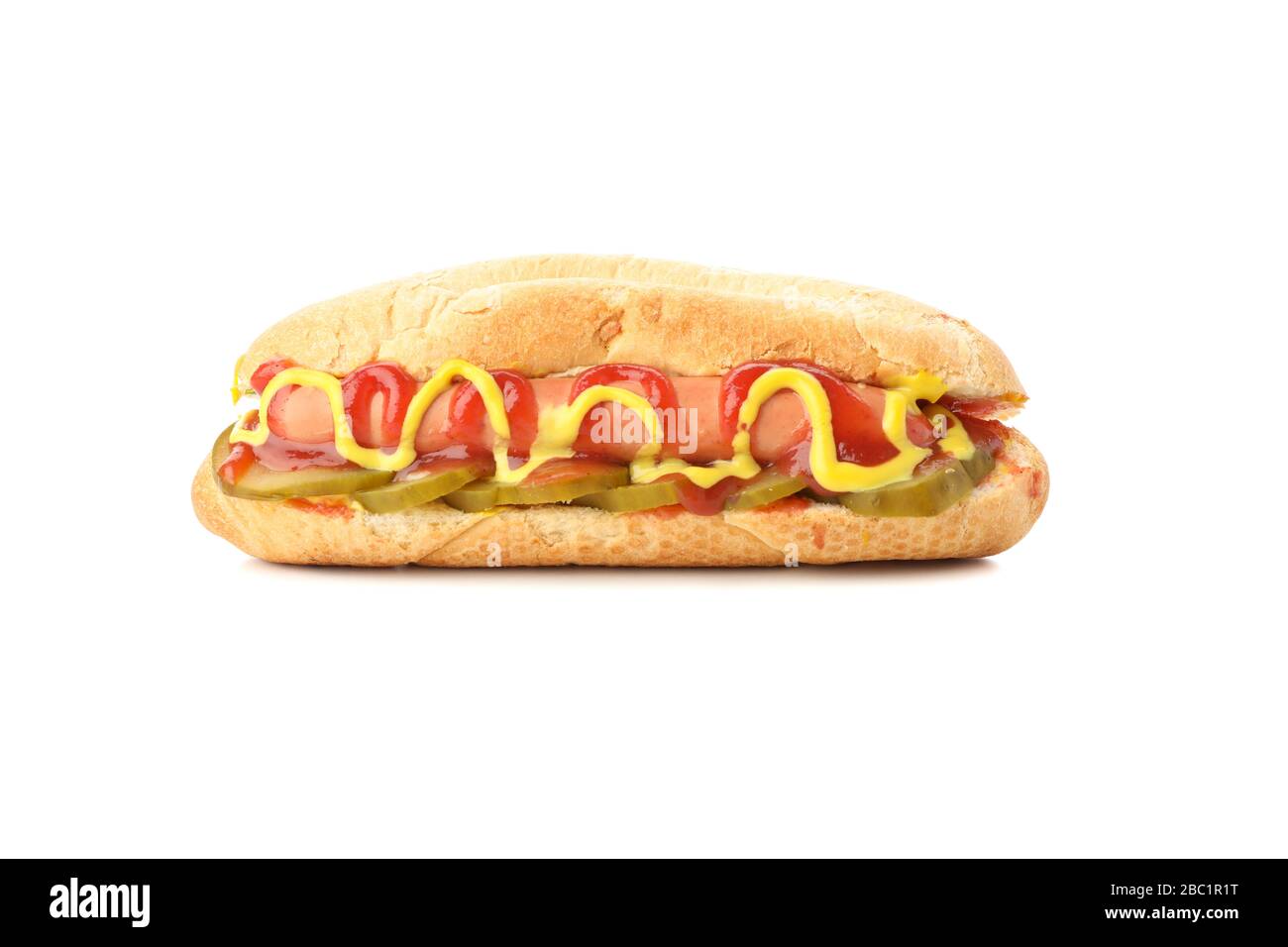 Tasty hot dog isolated on white background Stock Photo - Alamy