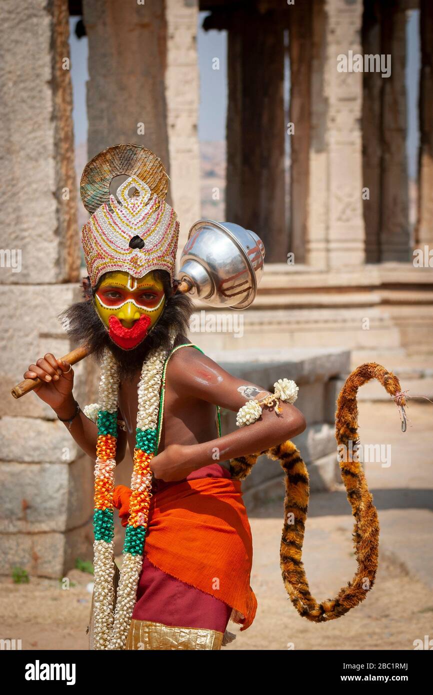 young boy dressing as Hanuman Stock Photo - Alamy