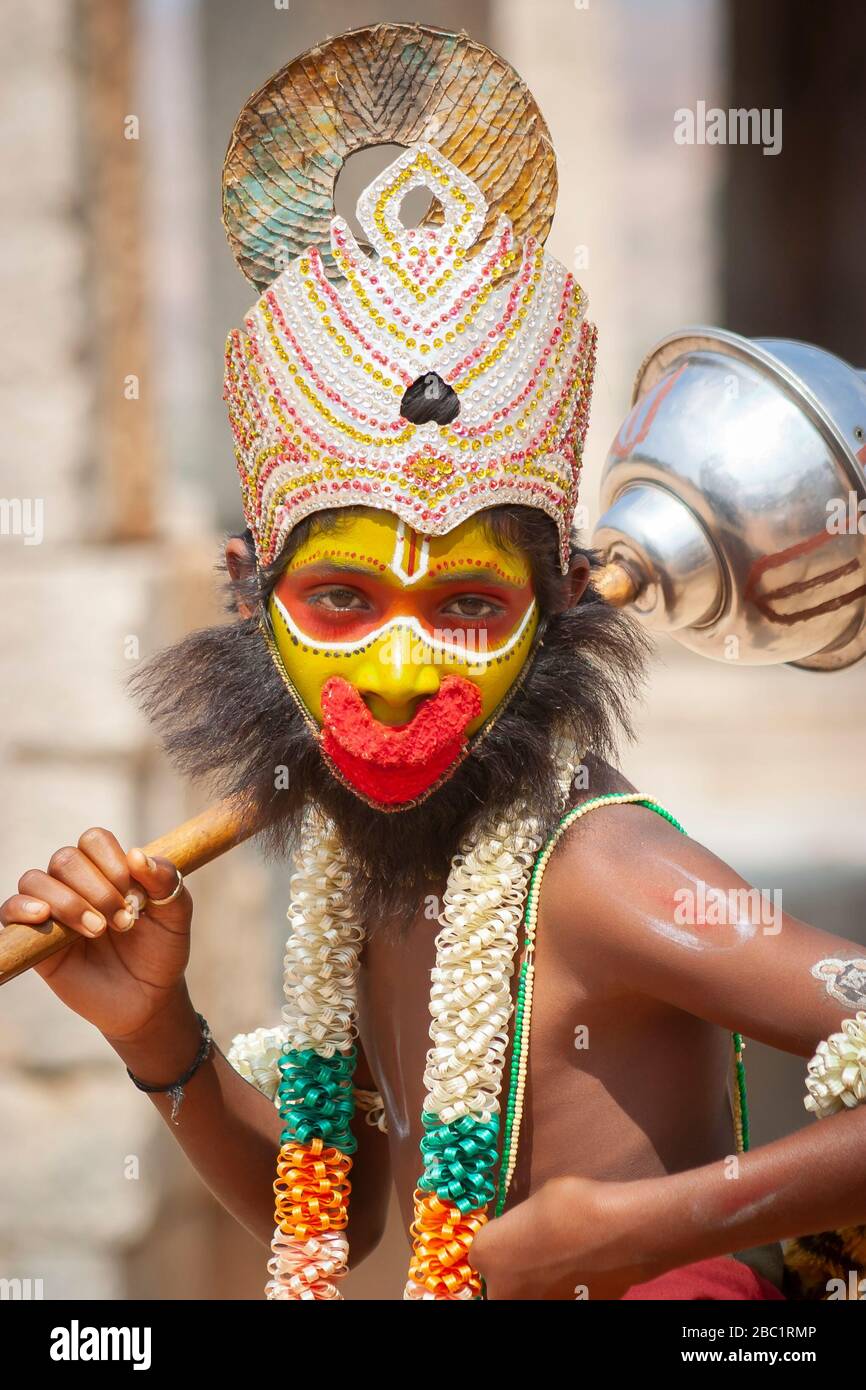 young boy dressing as Hanuman Stock Photo - Alamy