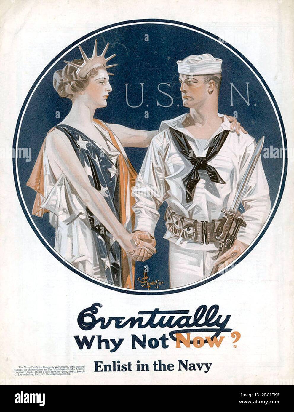 US NAVY RECRUITING POSTER about 1917 Stock Photo - Alamy