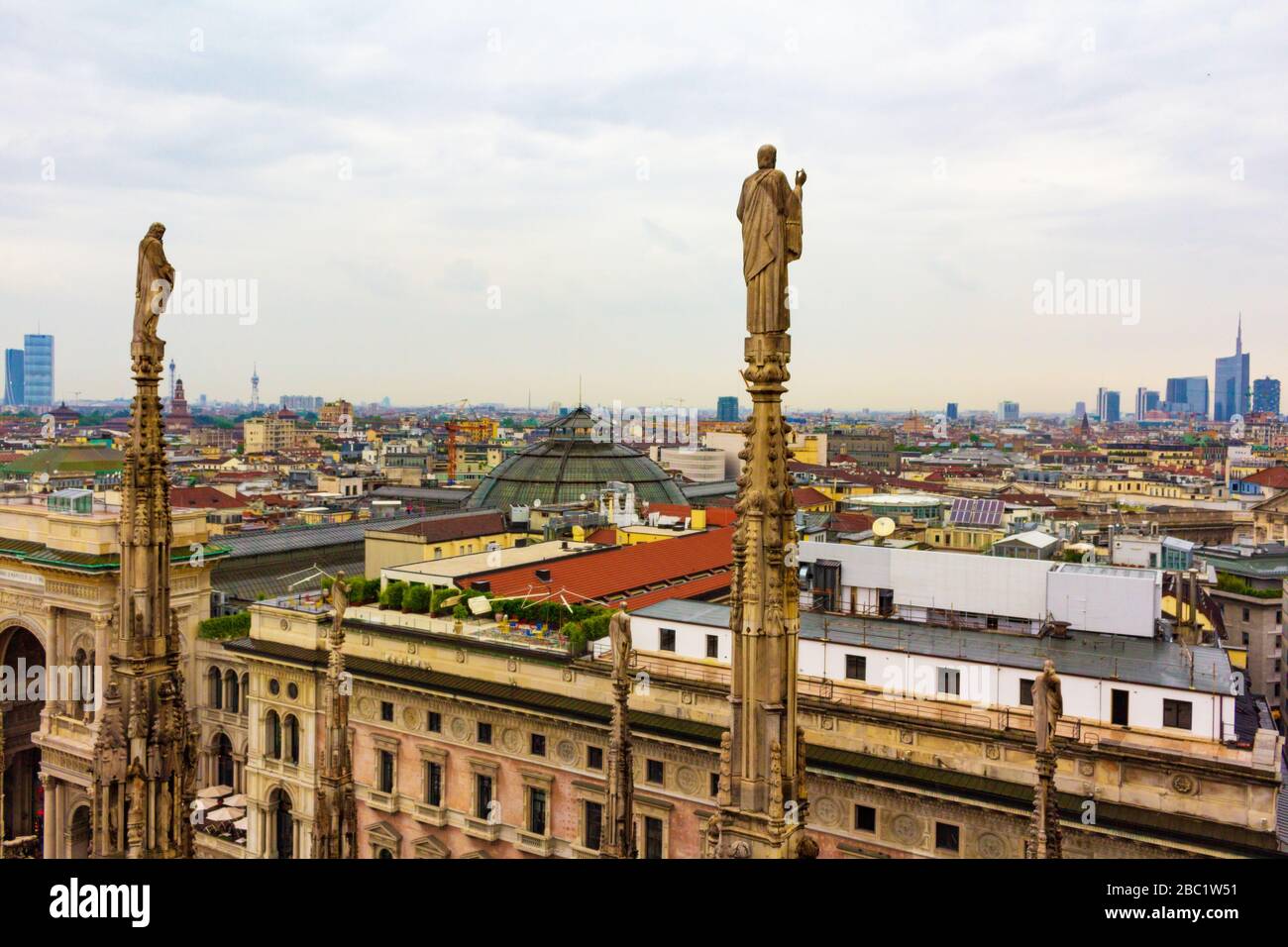 View of Milan skyline with the modern skyscrapers of Porta Nuova,spires ...