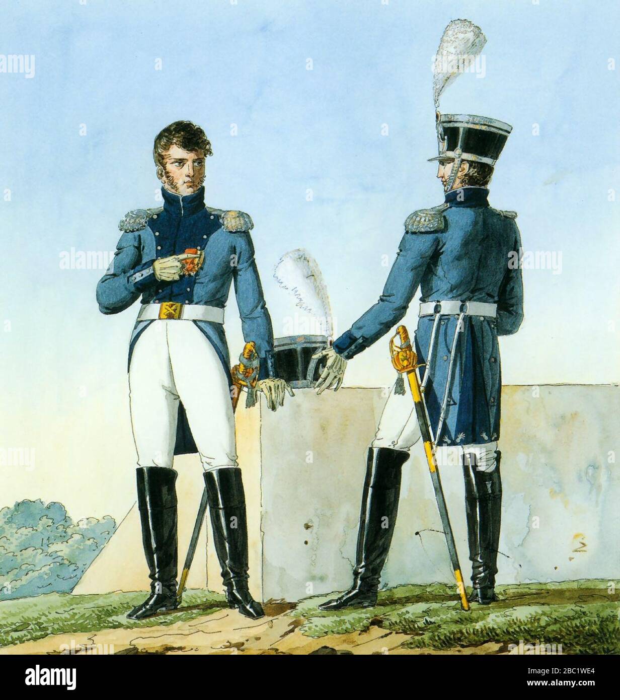 Grande Armée - ArtilleryTrain-Colonel and Chef du Bataillon Stock Photo ...