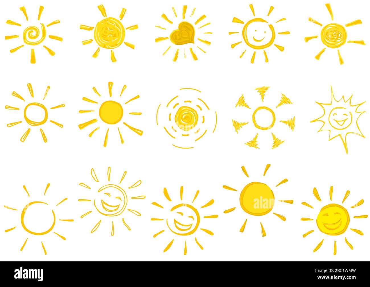 Drawn Sun Icons Stock Vector Image & Art - Alamy