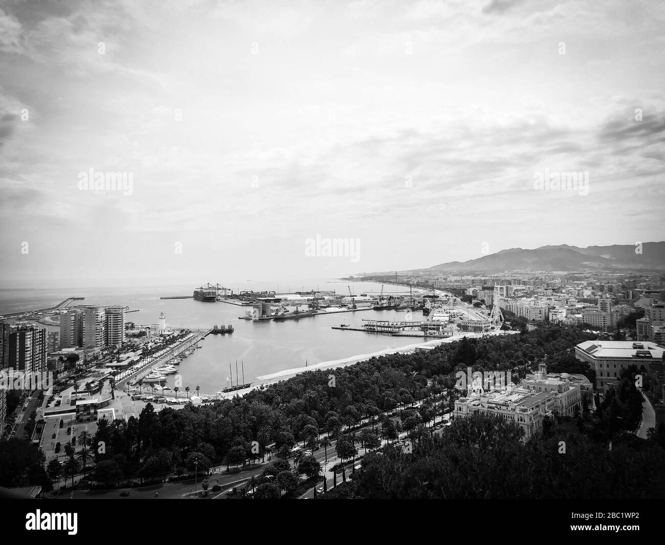 Aerial view gibraltar Black and White Stock Photos & Images - Alamy