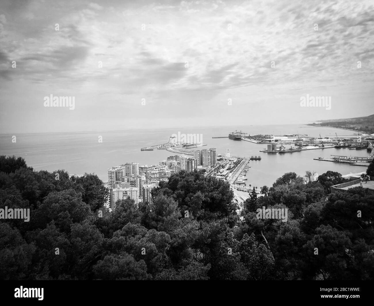 Aerial view gibraltar Black and White Stock Photos & Images - Alamy