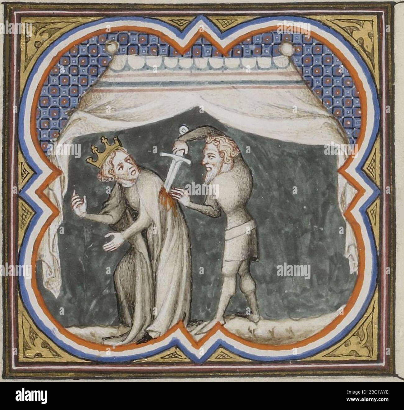 Grandes Chroniques de France - XIVème siècle - Assassinat de Sigebert ...