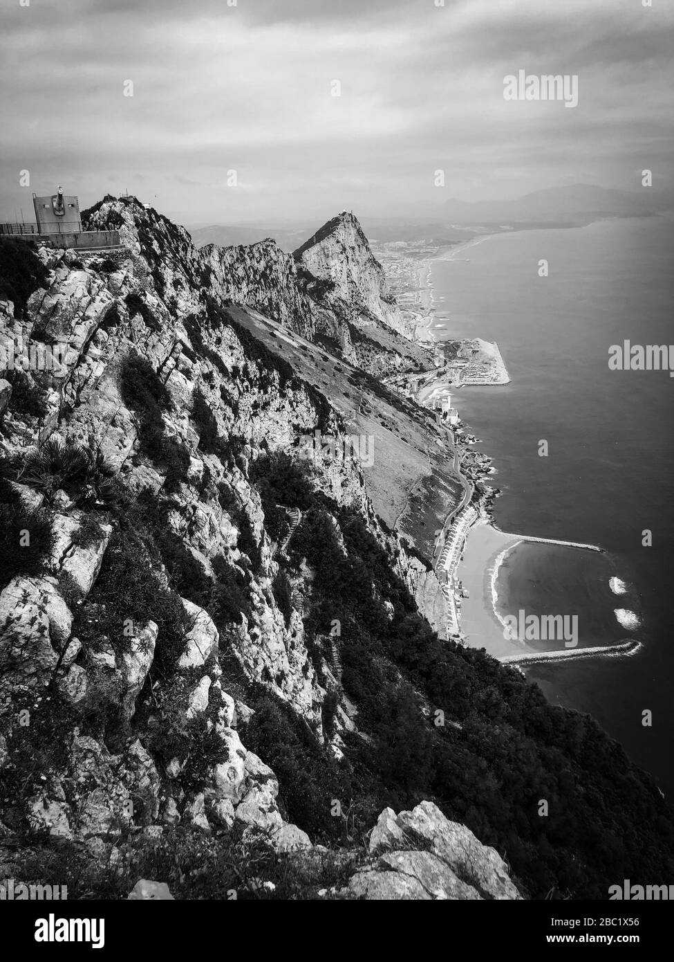 Aerial view gibraltar Black and White Stock Photos & Images - Alamy