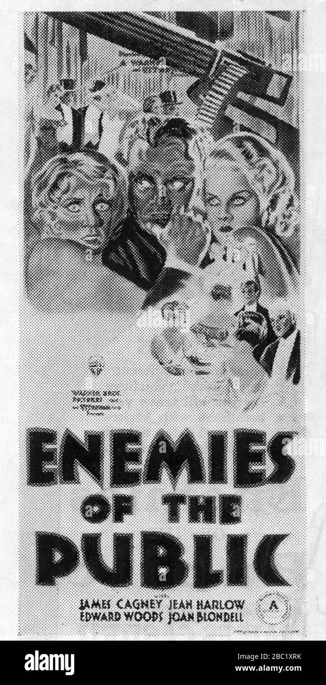 JAMES CAGNEY as Tom Powers JOAN BLONDELL as Mamie and JEAN HARLOW as ...