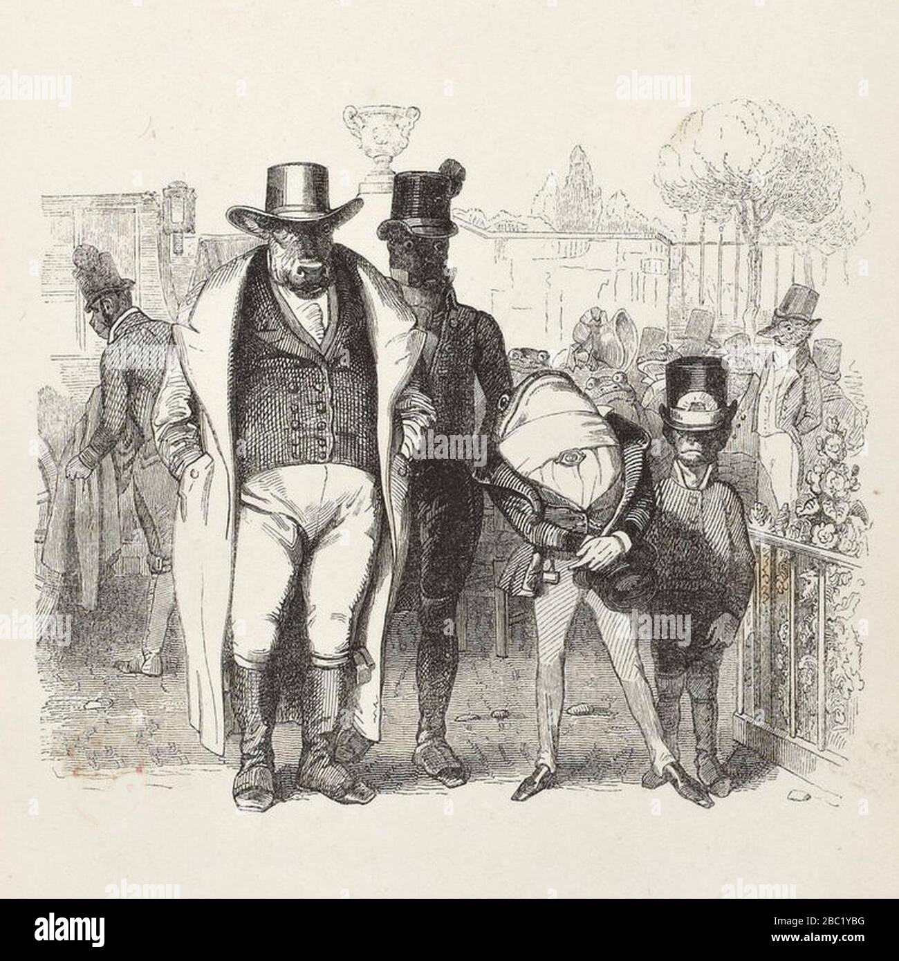 Grandville - Fables de La Fontaine - 01-03 . La grenouille qui veut se ...