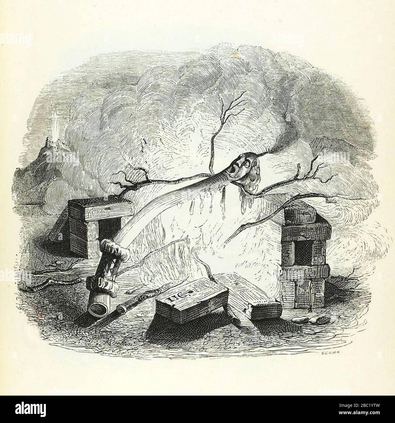 Grandville - Fables de La Fontaine - 09-12 . Le Cierge Stock Photo - Alamy
