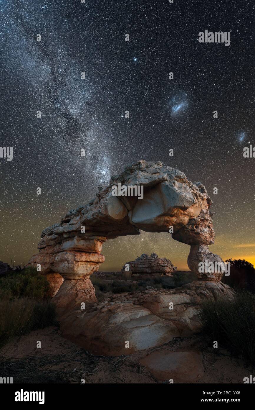 A dramatic vertical night sky landscape photograph of an incredible ...