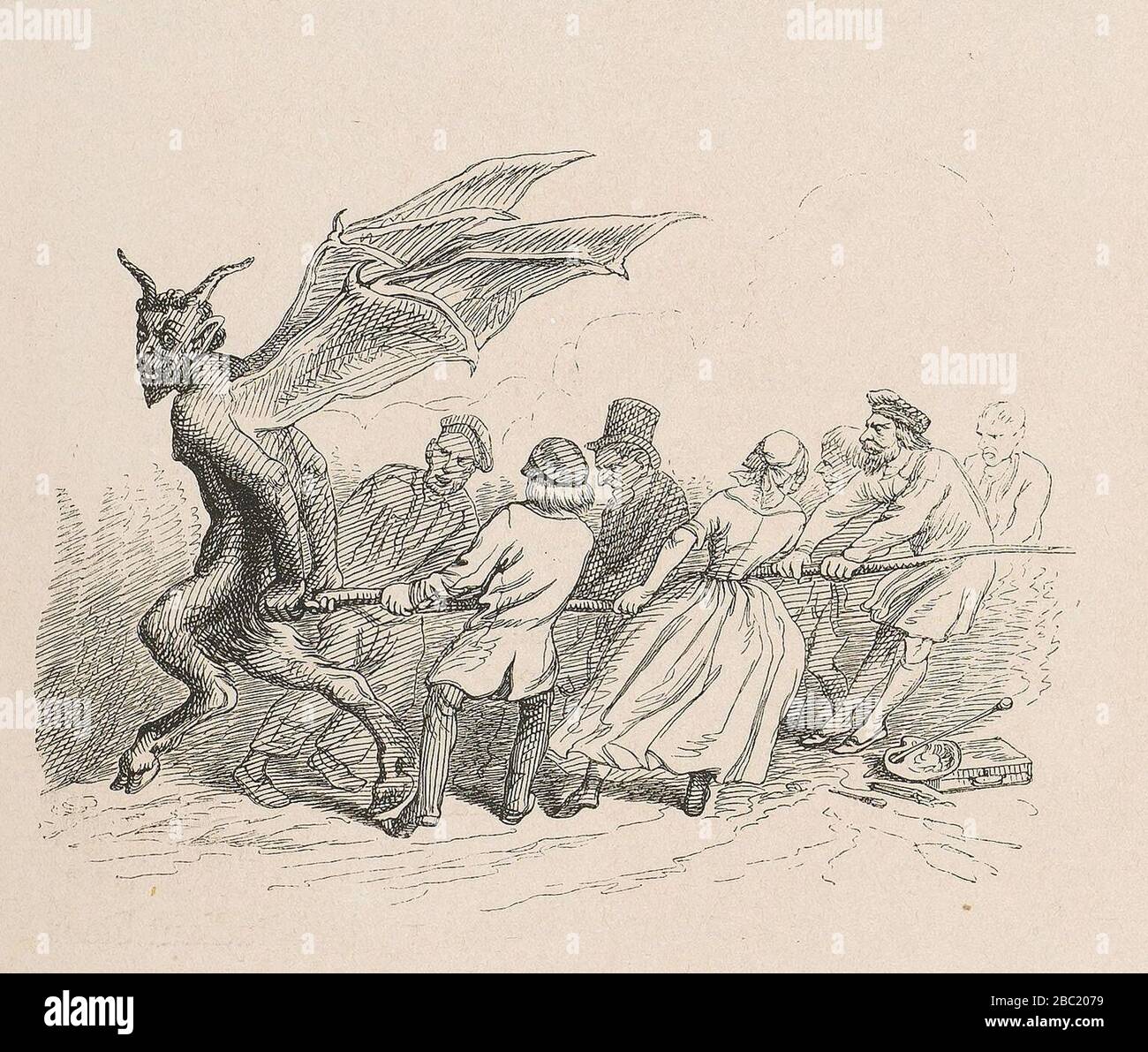 Grandville - Tirer le diable par la queue Stock Photo - Alamy