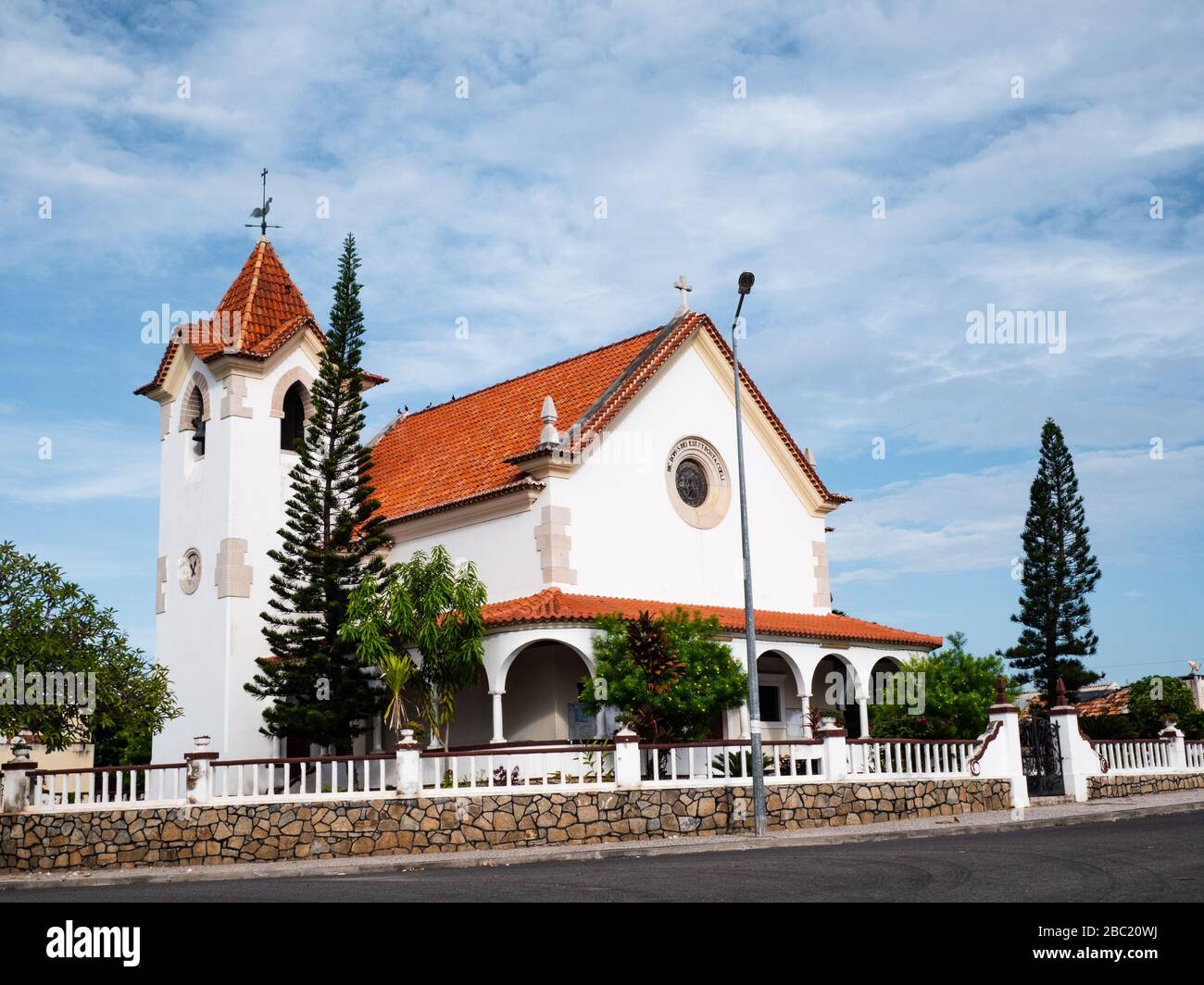 Cute church restinga is one of landmarks in Restinga, angola Stock ...
