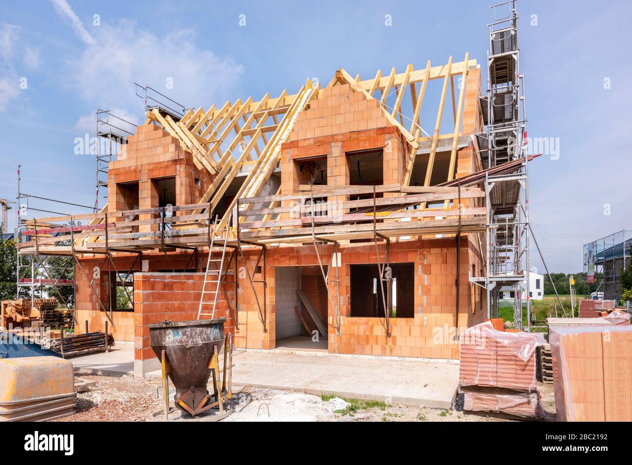 Construction site of a newly built house Stock Photo - Alamy