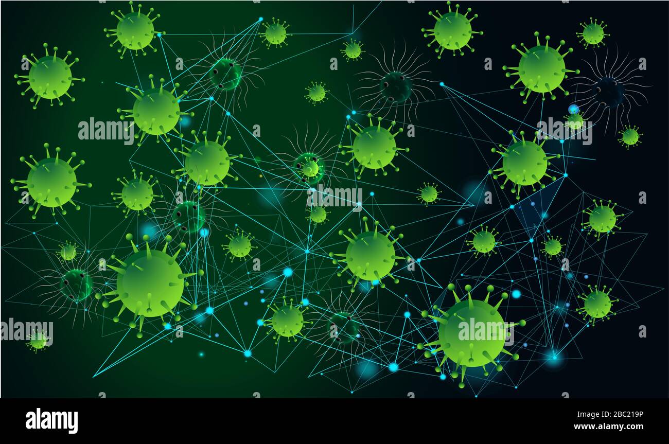 Different types of natural virus on digital background Stock Vector ...