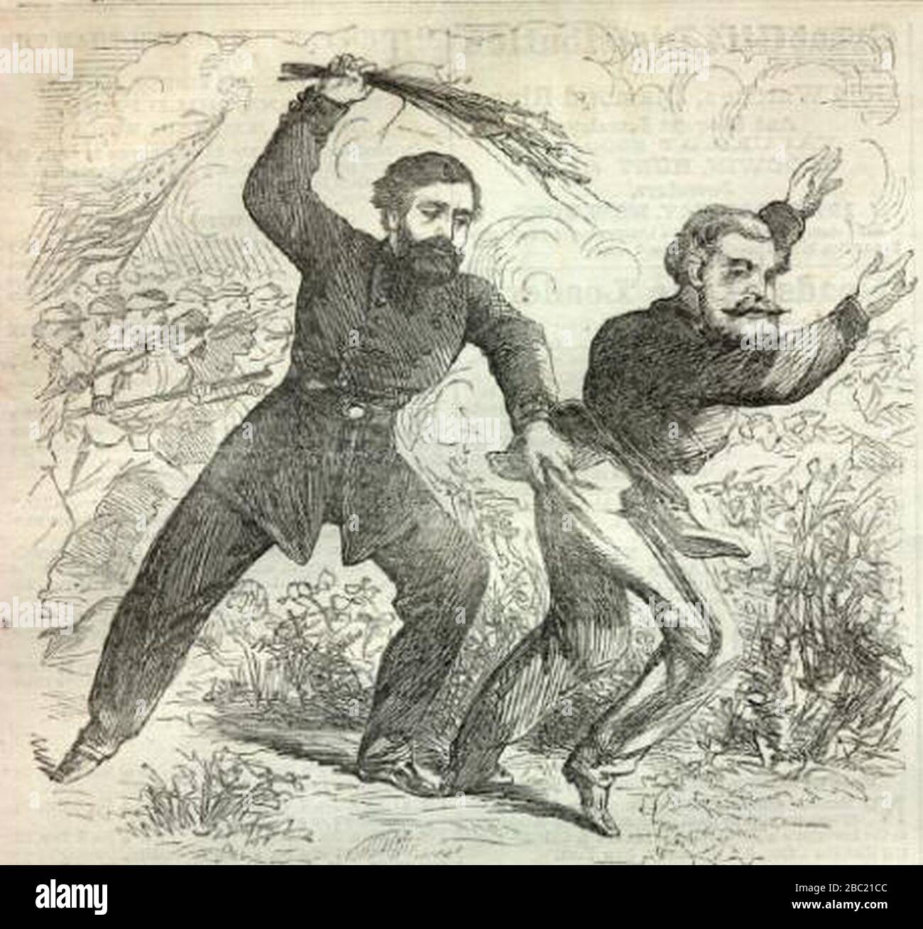 Grant Turning Lees Flank cartoon June 1864 Stock Photo - Alamy
