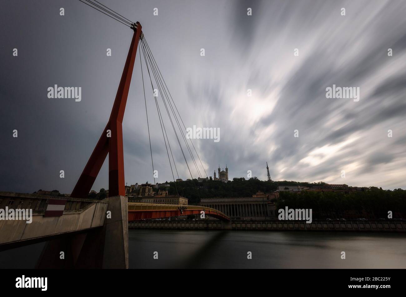 Sunset in Lyon, France Stock Photo - Alamy