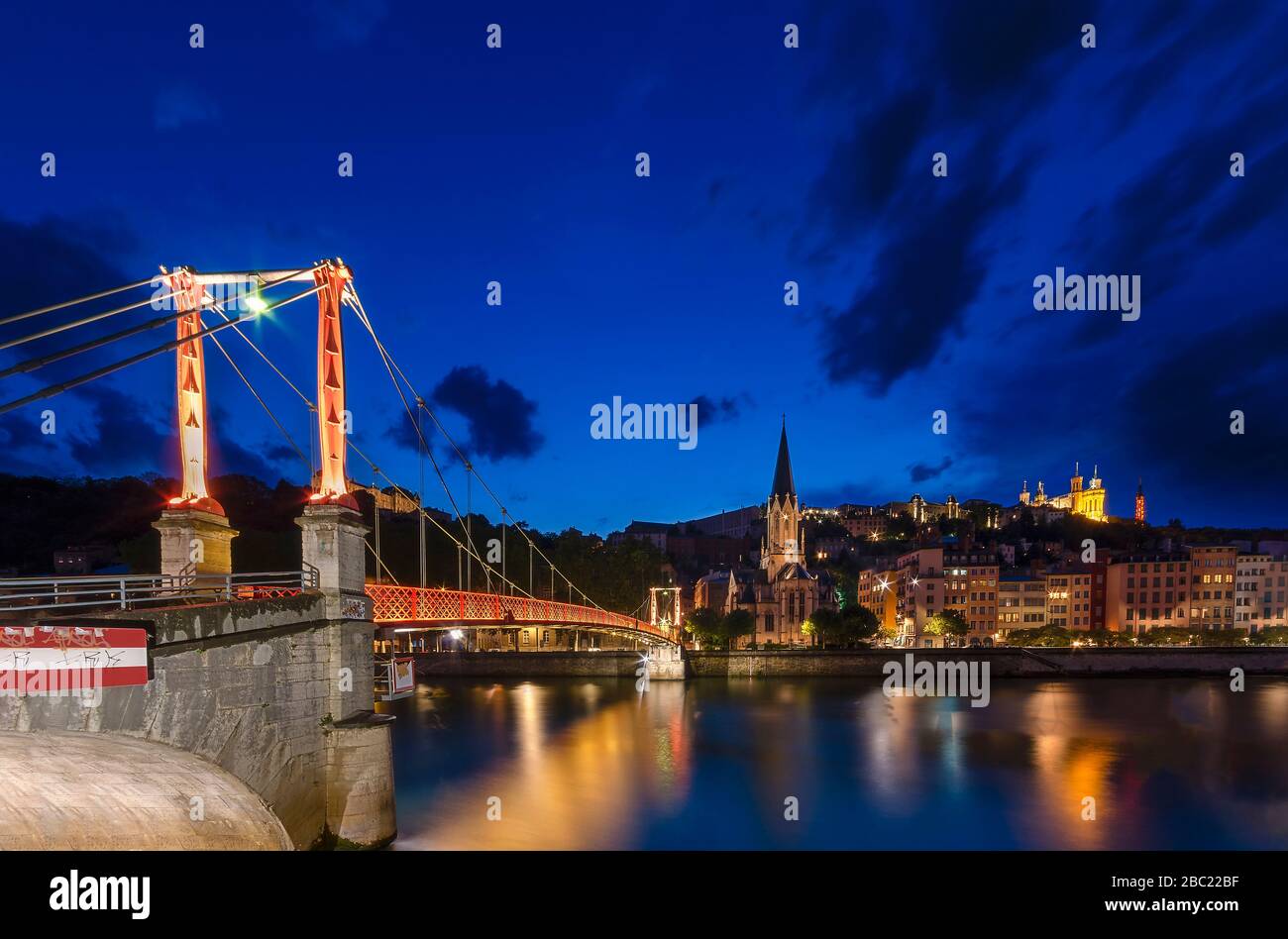Sunset in Lyon, France Stock Photo - Alamy