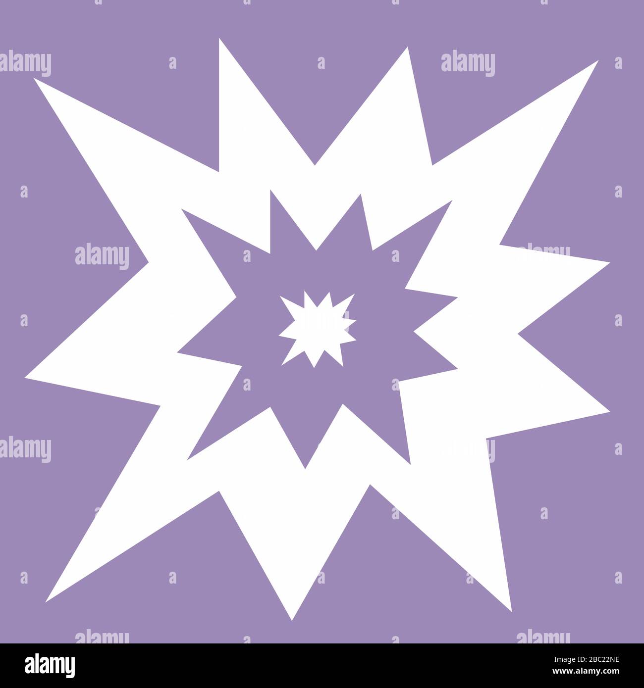 Starry modern square tile, geometry shapes in lilac color. Irregular ...