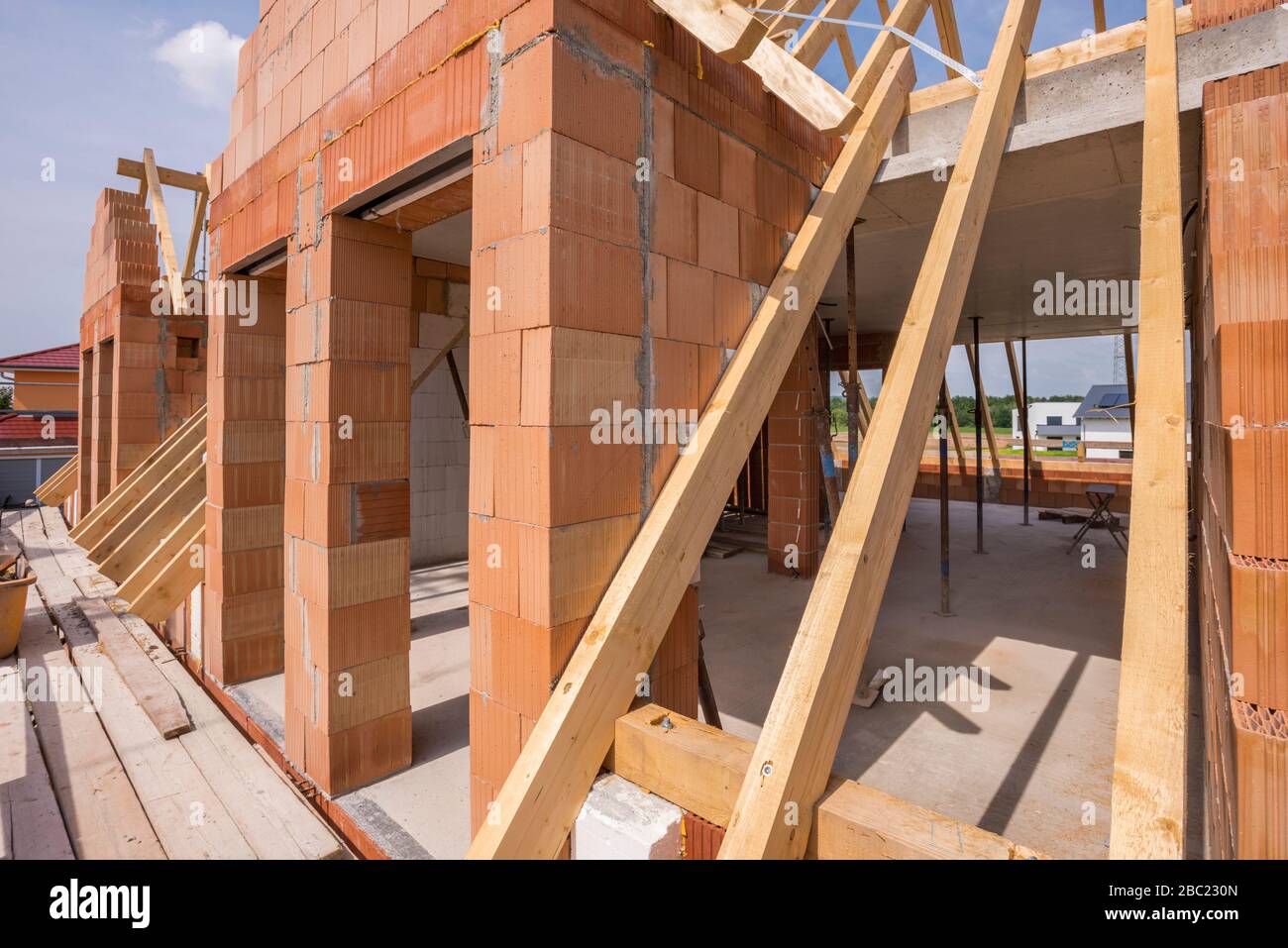 Construction site of a newly built house Stock Photo - Alamy