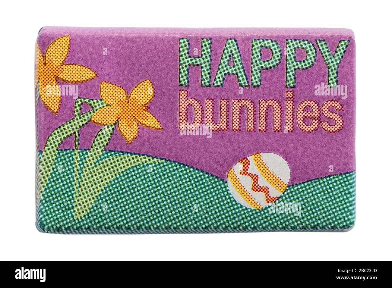 Happy bunnies milk chocolate bar isolated on white background - ideal ...