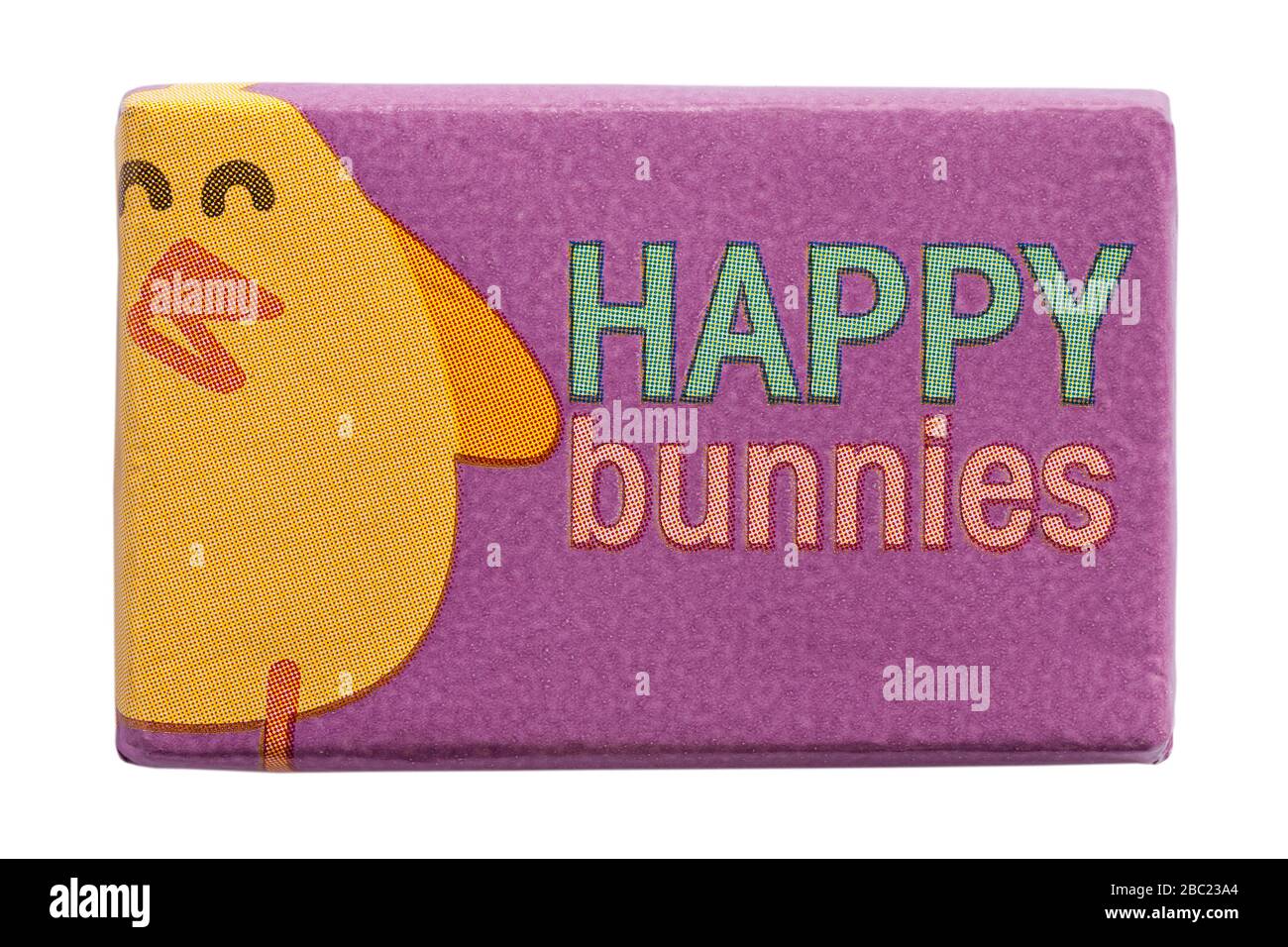Happy bunnies milk chocolate bar isolated on white background - ideal ...