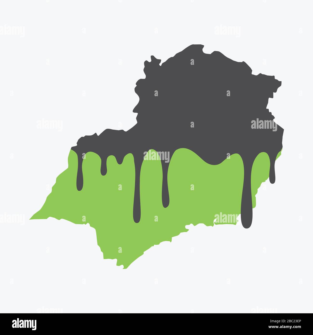 Map of Southeast of Brazil being fueled by oil. Gas pump fueled map. On ...