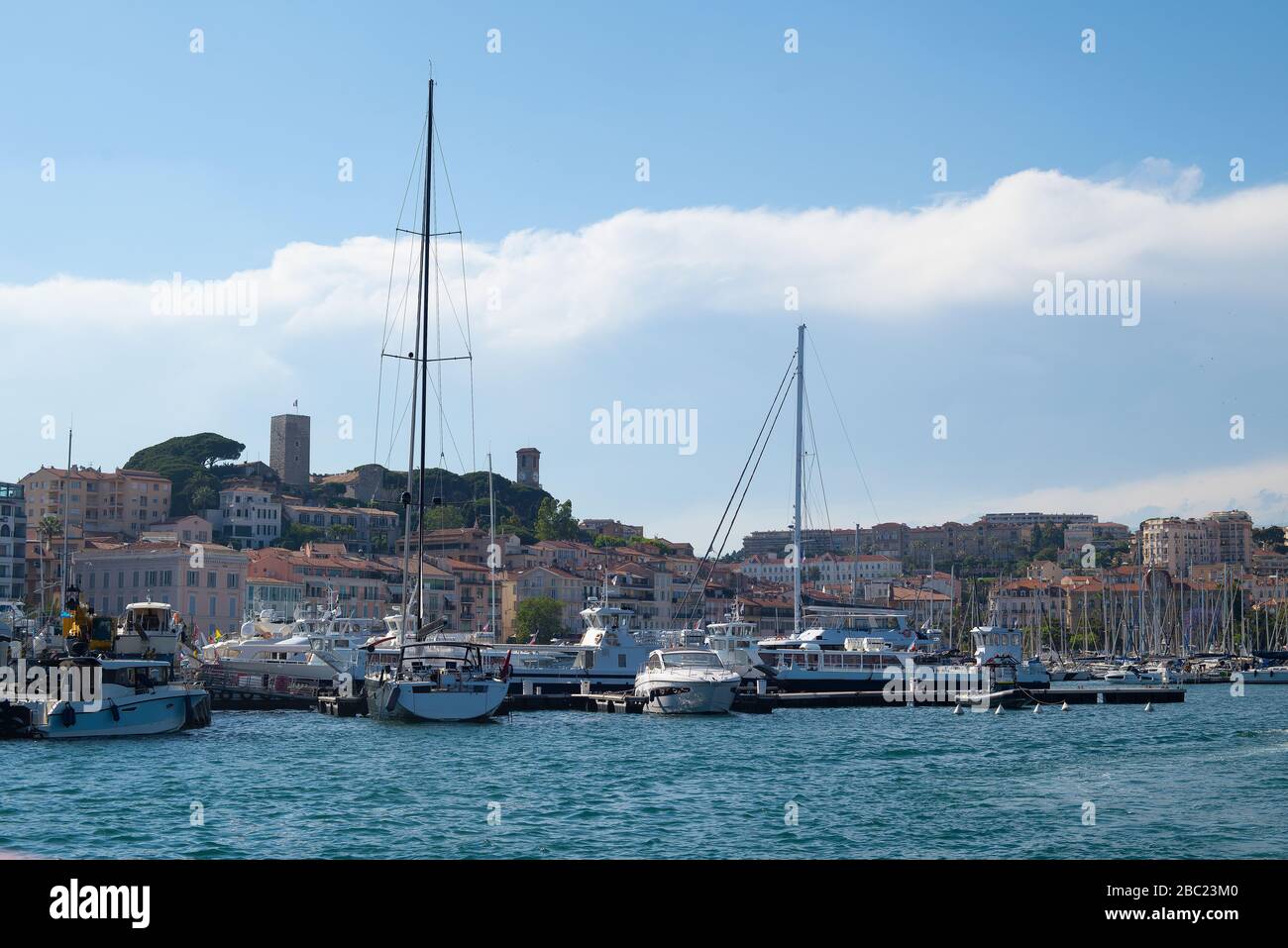 Cannes old port. Luxury vacation in France. Postcard of Cannes. Sailing ...