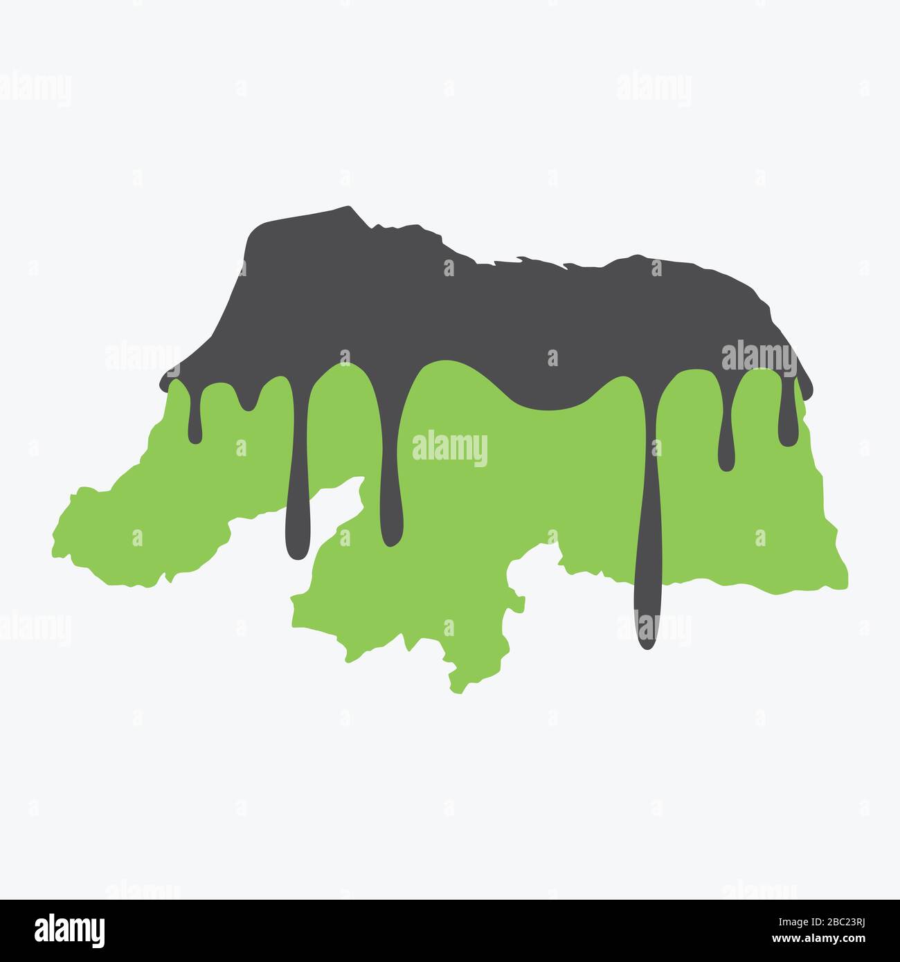 Map of Rio Grande do Norte covered in oil. Oil pollution in Brazilian ...