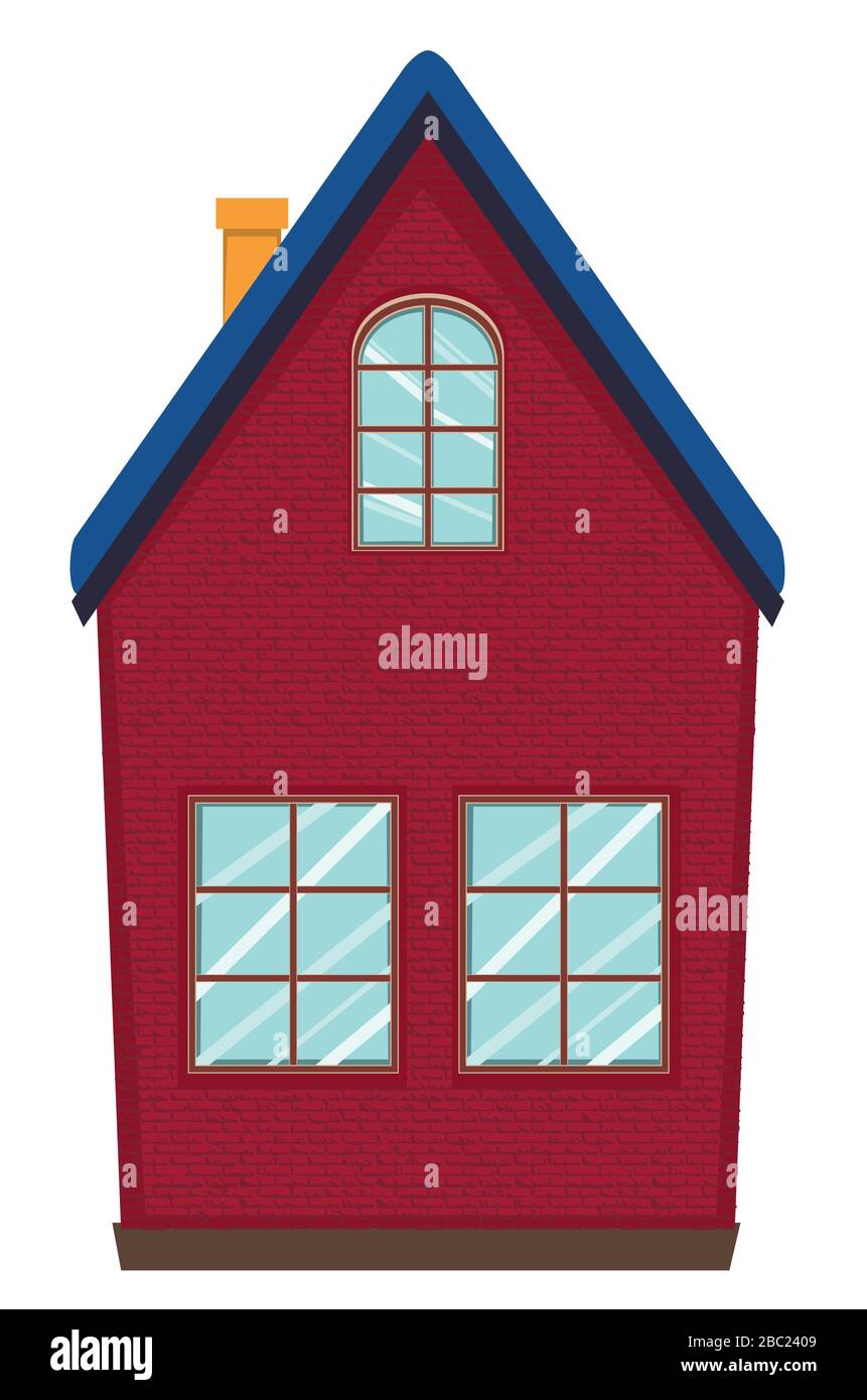 Cartoon small retro rural house design on white background Stock Vector ...