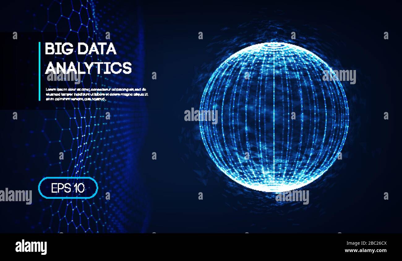 Big data visualization. Background 3d .Big data connection background. Cyber technology Ai tech ...