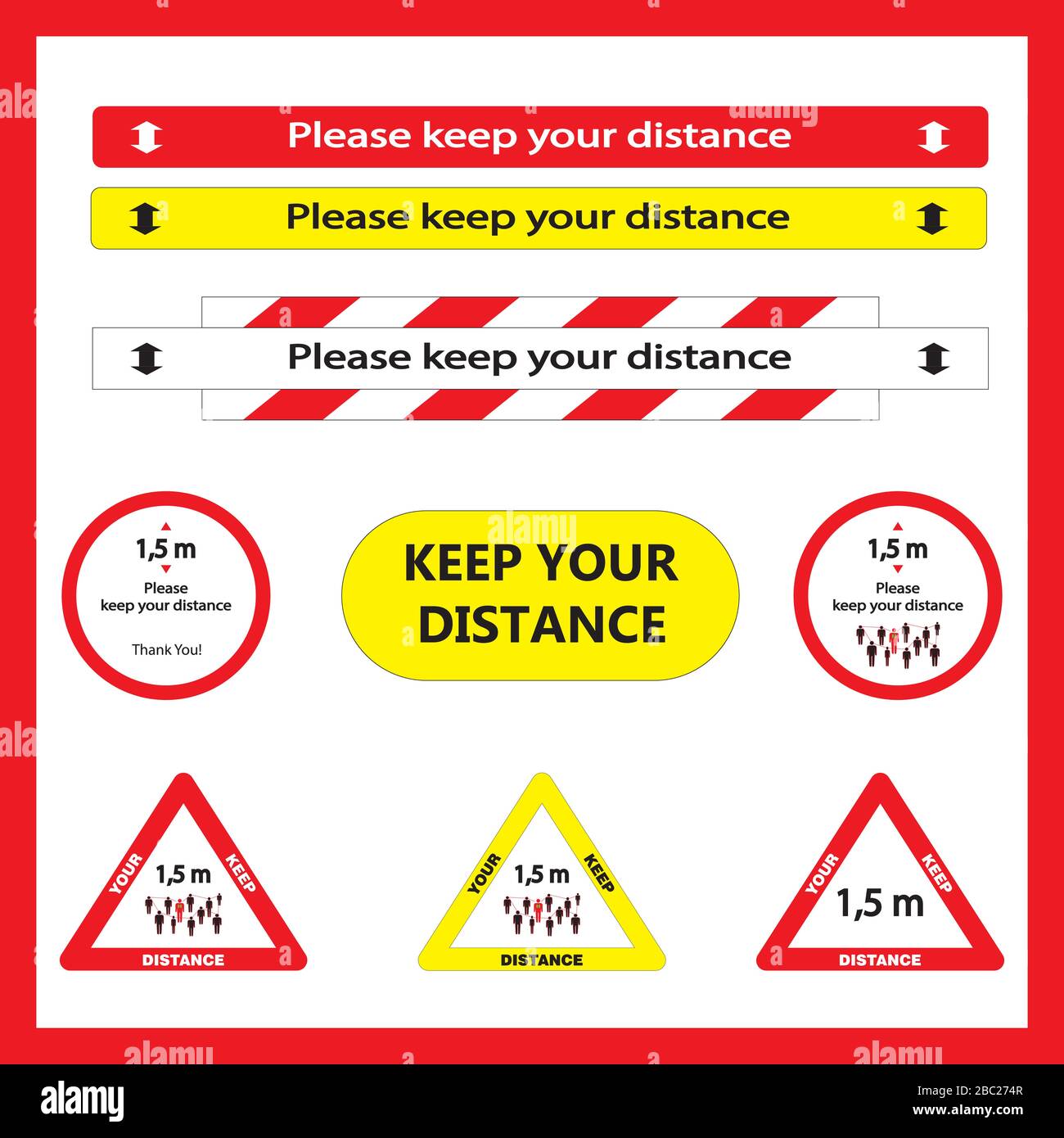 Keep distance sign. Please keep your distance Stock Vector Image & Art ...