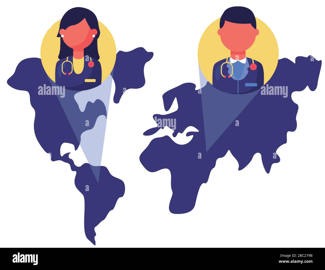 doctors in earth maps characters detaild style Stock Vector Image & Art ...