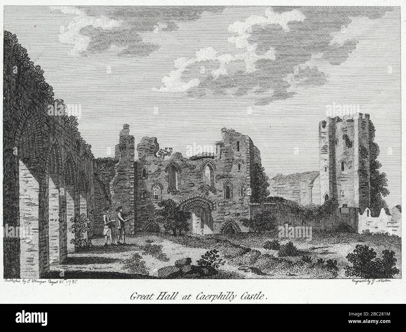 Great hall at Caerphilly castle Stock Photo - Alamy
