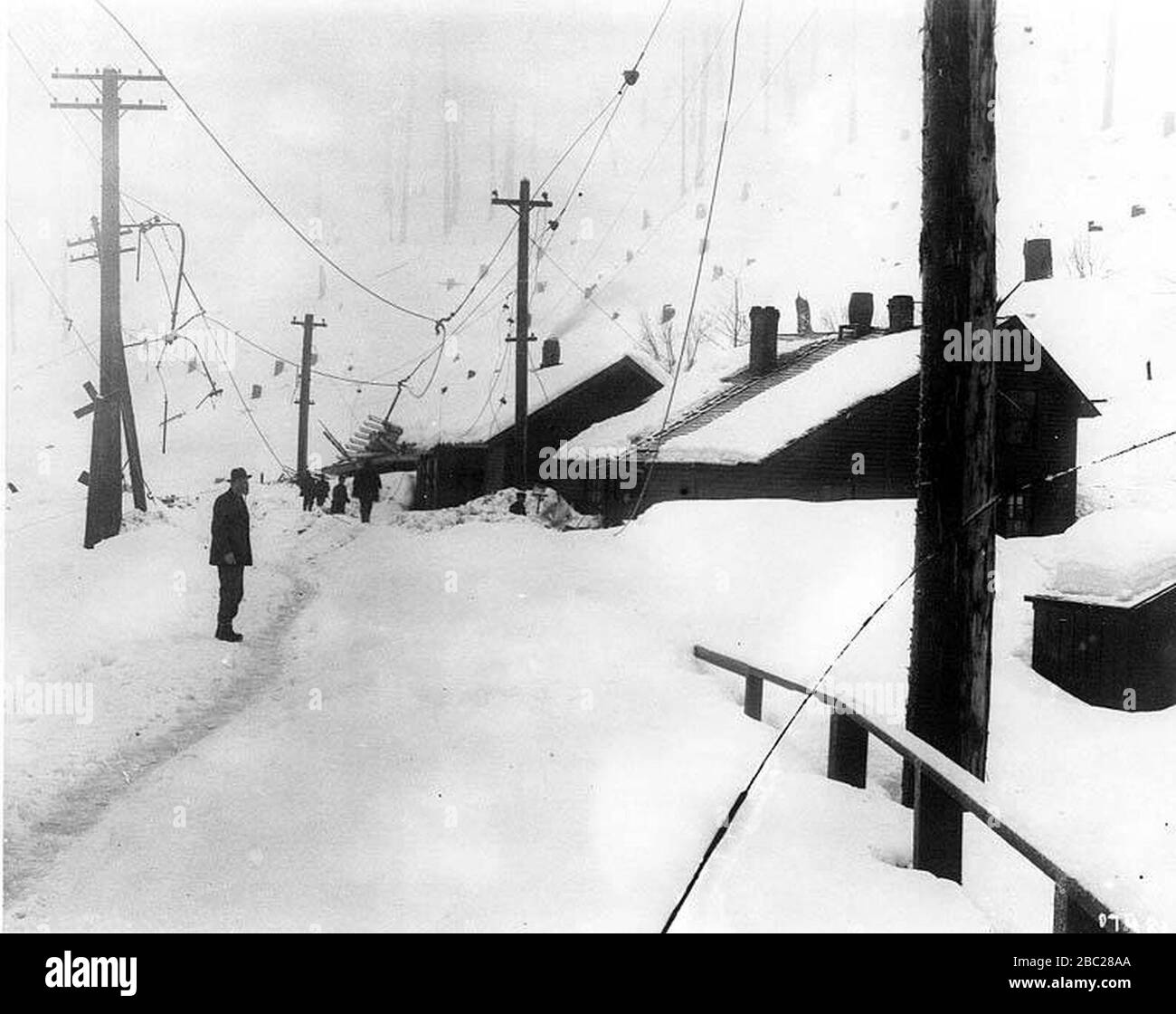 Great Northern Railroad, Wellington disaster; showing the town, March ...