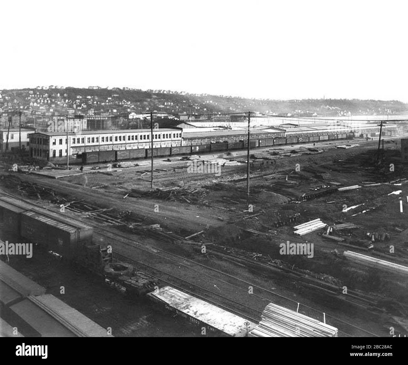 Great Northern Railroad freight sheds, Seattle Stock Photo - Alamy