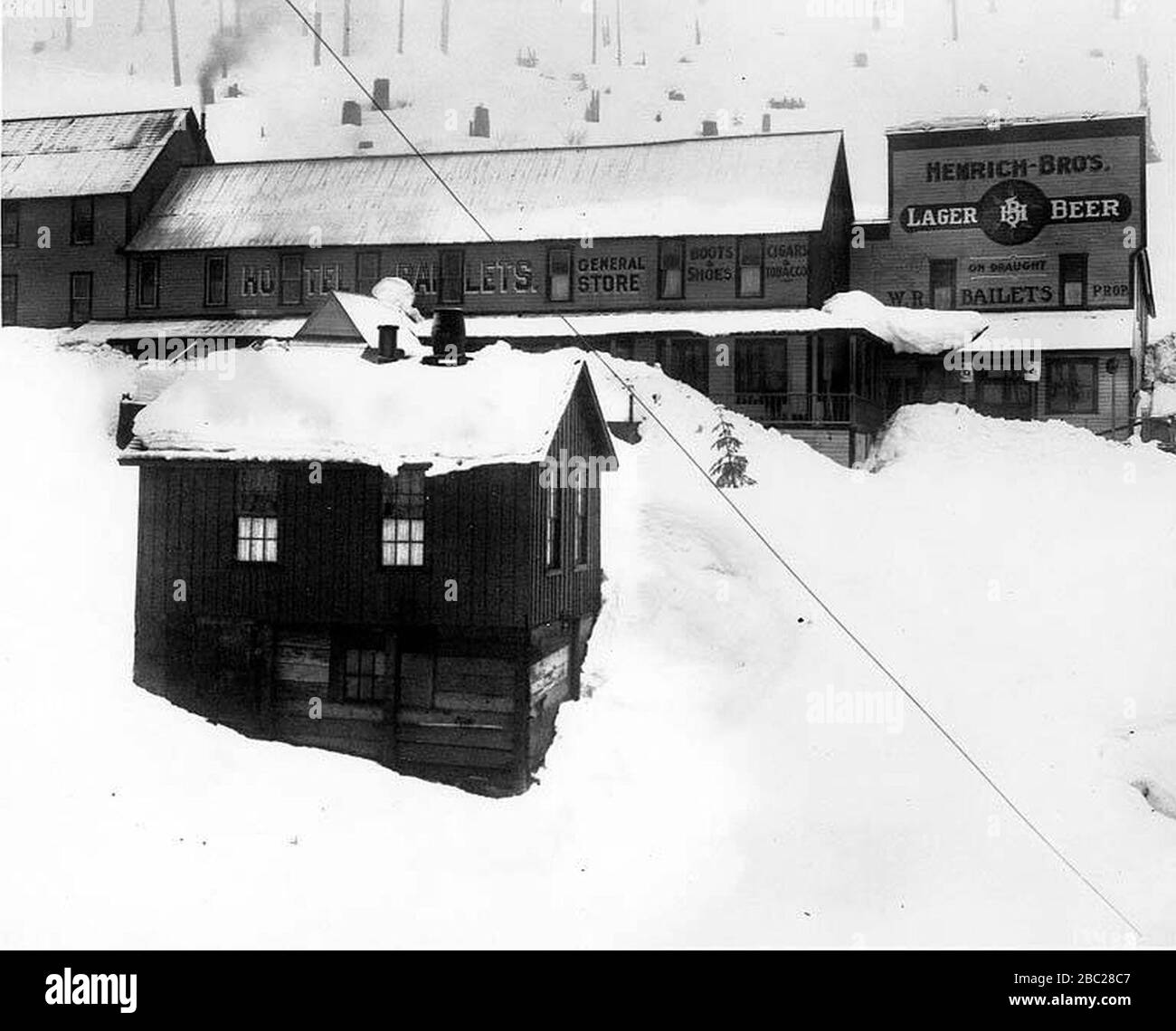 Great Northern Railroad, Wellington disaster; showing the town, March ...