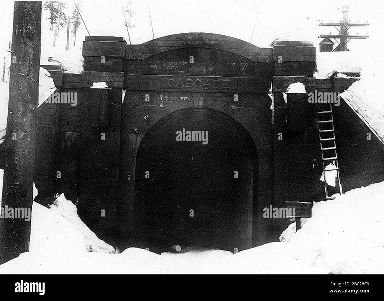 Great Northern Railroad Wellington disaster; entrance to Cascade Tunnel ...