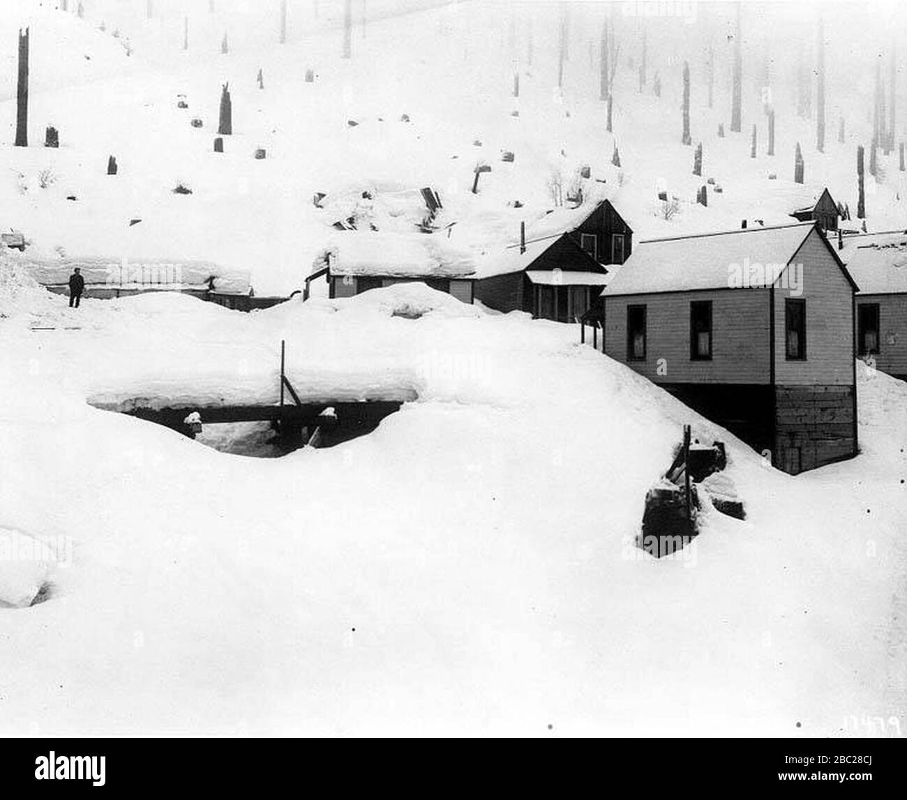 Great Northern Railroad, Wellington disaster; showing the town, March ...